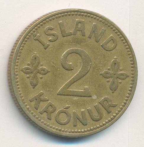 2 кроны. Исландия. 1940
