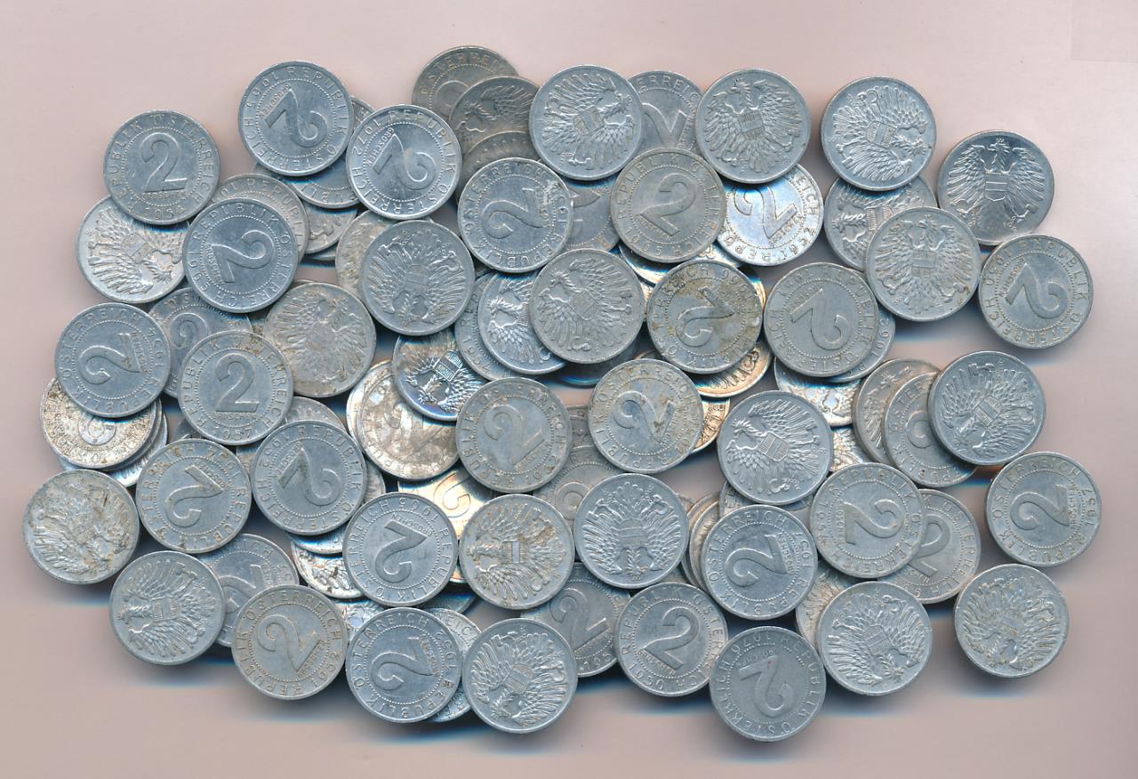 Лот монет Австрии: 100 шт.